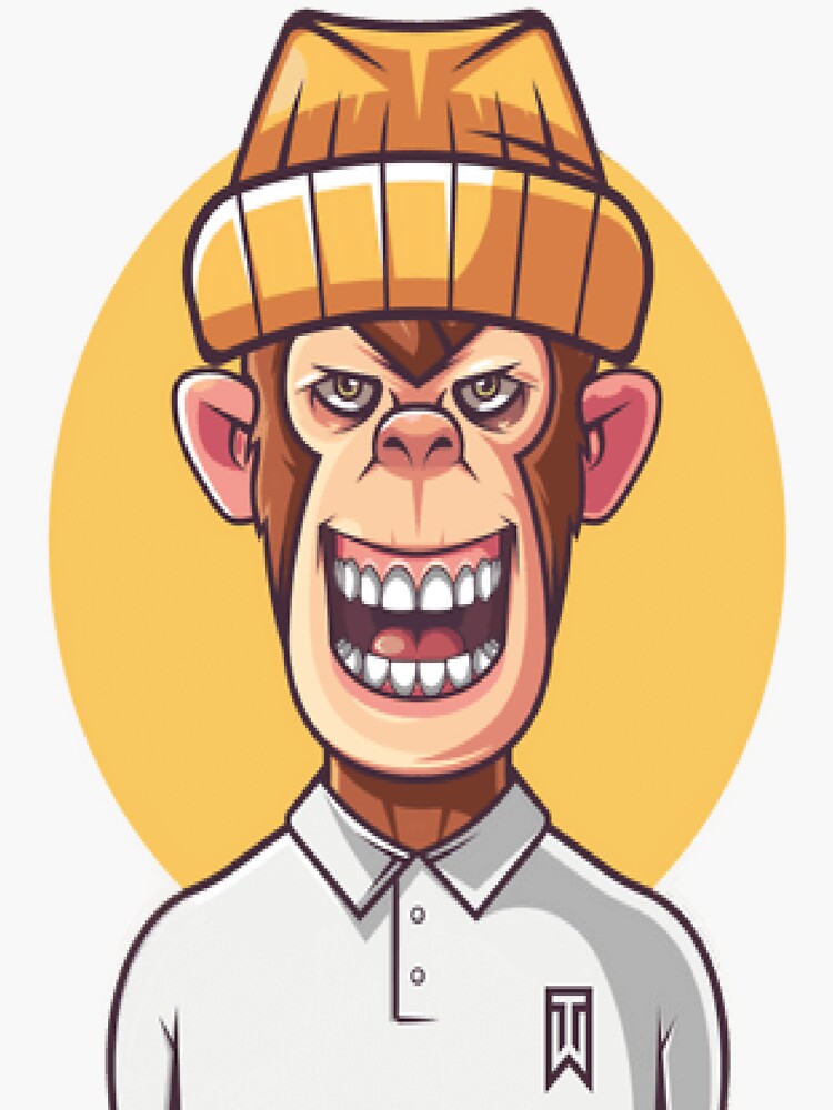 "Monkey Nft , Nft Art Crypto ,bored ape nfts" Sticker for Sale by ...