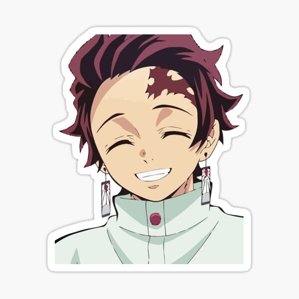 "Tanjiro Smile Stickers" Sticker by ghabrielo | Redbubble