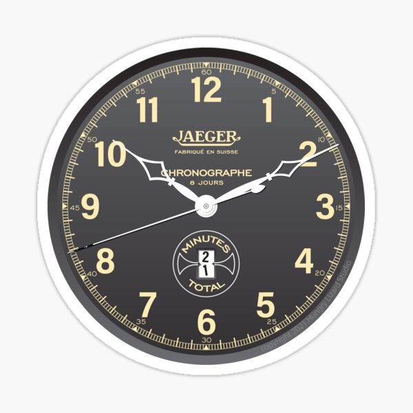 "1920 Jaeger Chronographe" Sticker by Kylwell | Redbubble