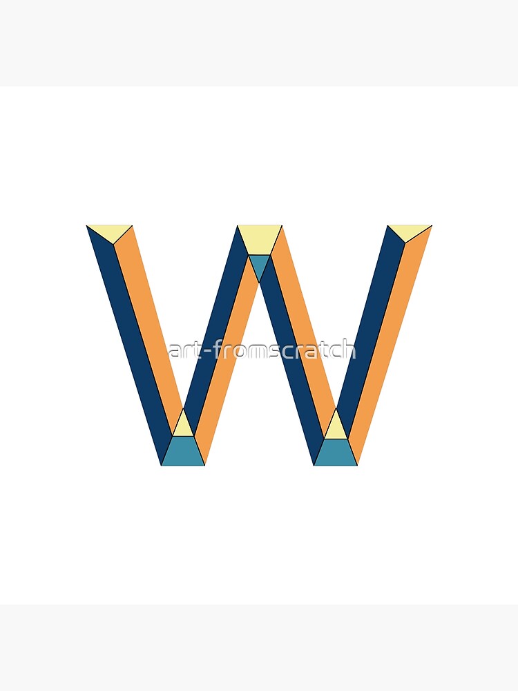"Geometric Letter W (Orange)" Poster for Sale by art-fromscratch ...