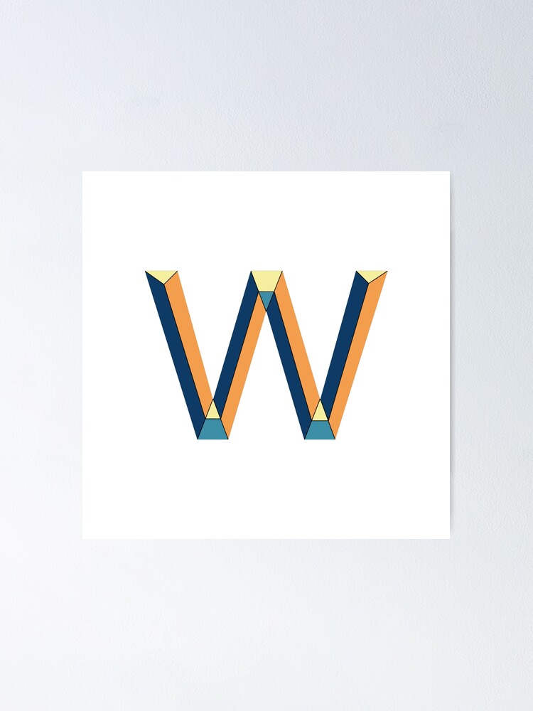 "Geometric Letter W (Orange)" Poster for Sale by art-fromscratch ...