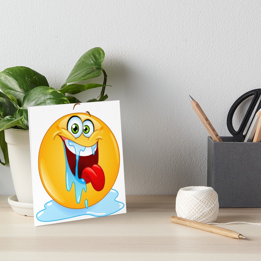 "Funny drooling emoji" Art Board Print for Sale by DusicaP | Redbubble
