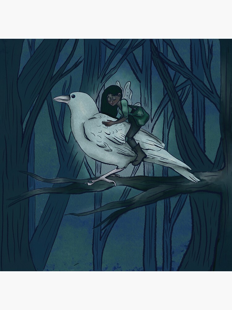 "The Fairy and the White Raven " Sticker for Sale by MikaylaKB | Redbubble