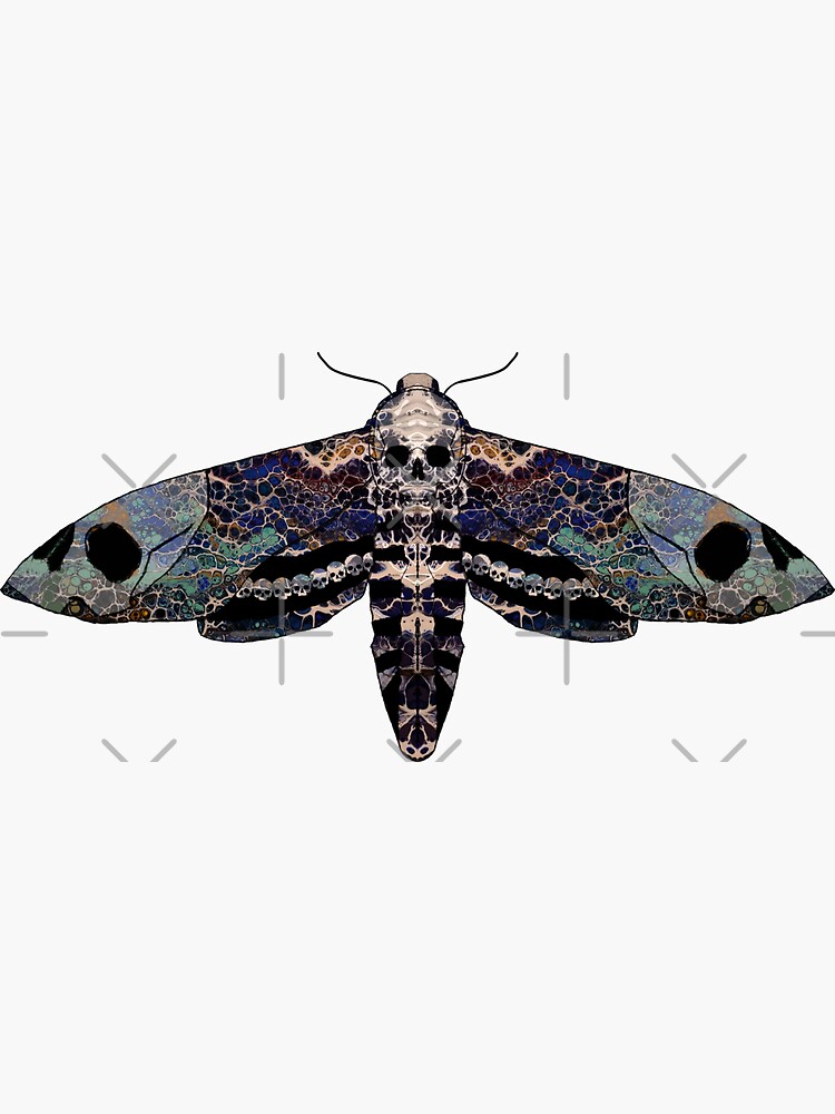 "Death Skull Moth" Sticker for Sale by DorsalfinbyBeck | Redbubble