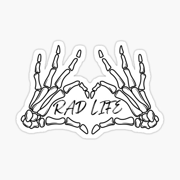 "Rad Life Skeleton Hands" Sticker by RadRaysShop | Redbubble
