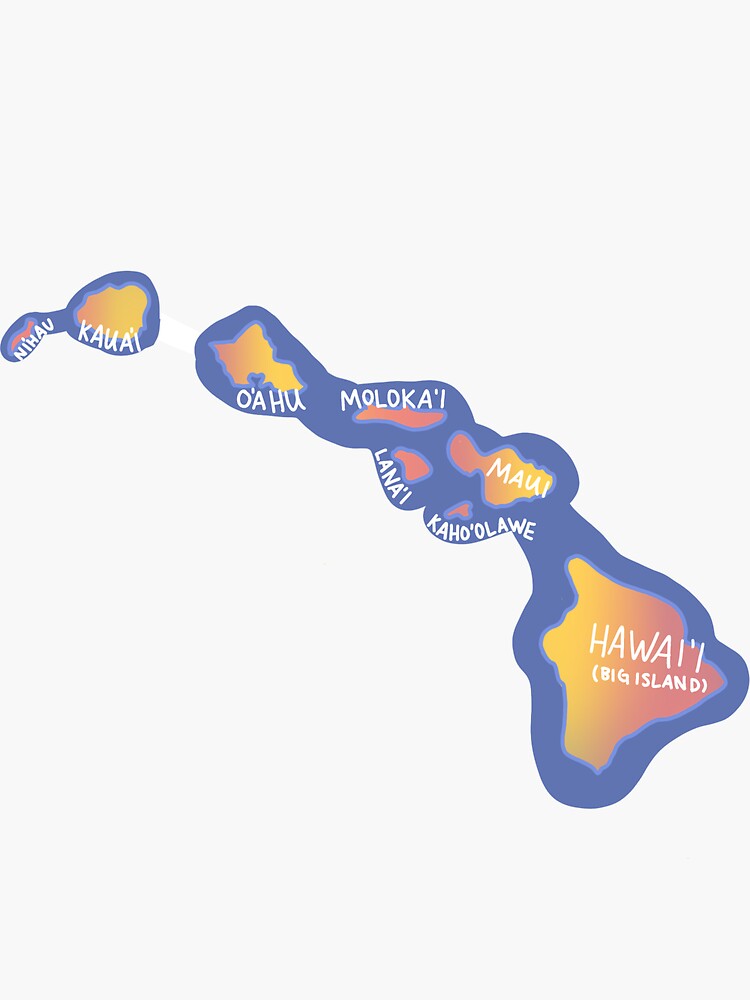 "Hawaii Islands" Sticker by ecolb711 | Redbubble