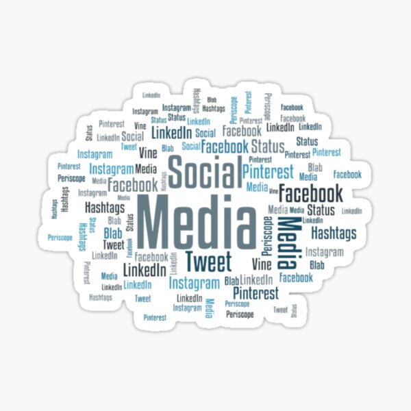 "Social Media words Art" Sticker by sanjuemart | Redbubble