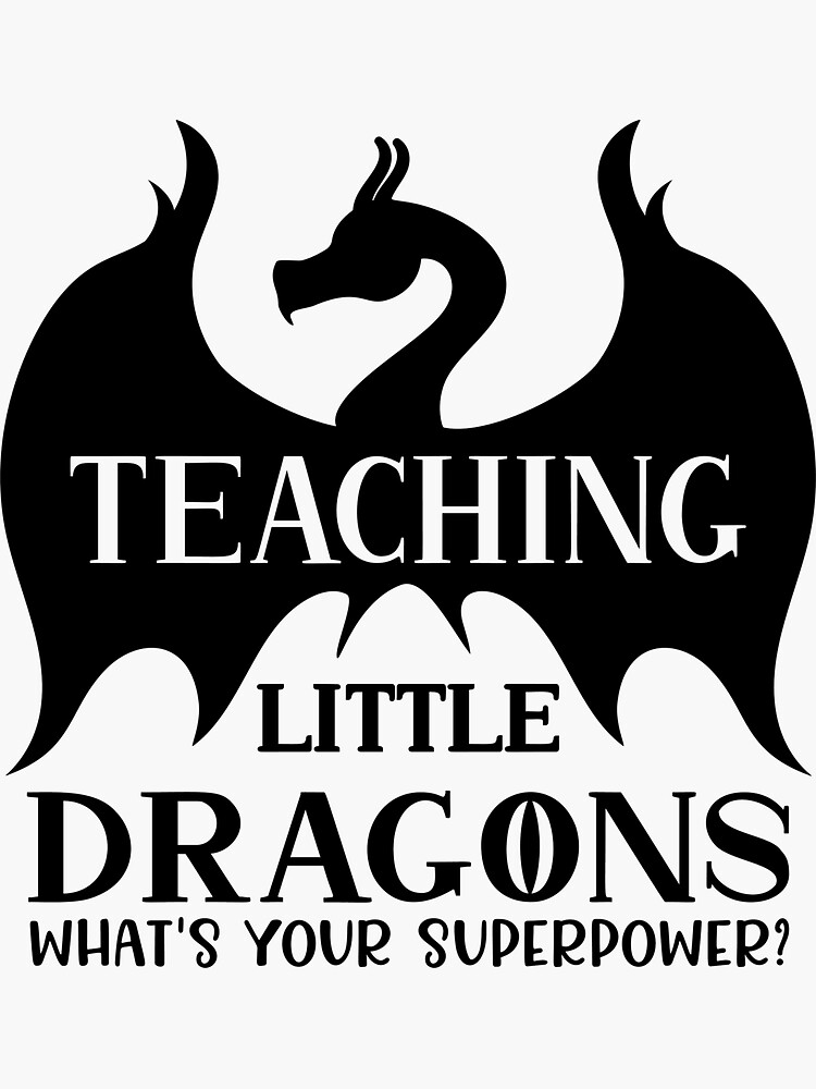 "Dragon teacher" Sticker for Sale by Grimms-Emporium | Redbubble