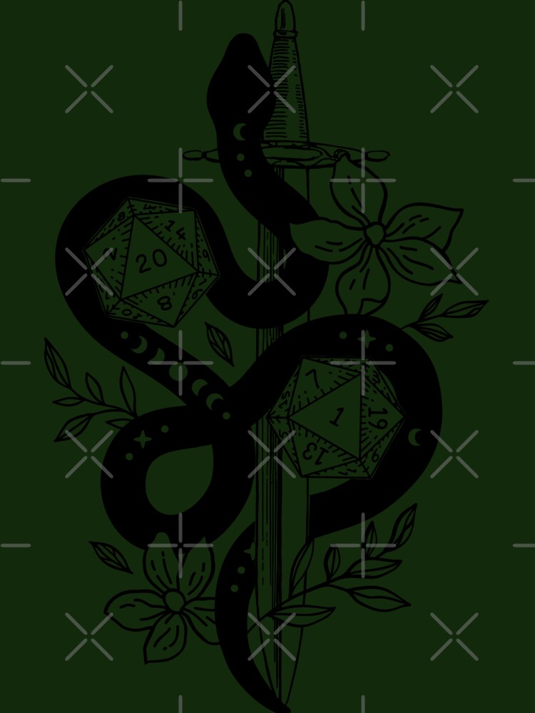 "DND ROGUE SWORD or DAGGER, SNAKE AND D20 DICE, for Dnd Girl." Classic ...