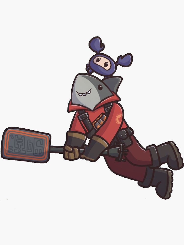 "Team Fortress 2 Pyroshark and Spycrab" Sticker for Sale by Tundra9 ...