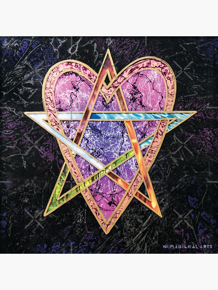 "Heart & Pentagram" Sticker for Sale by MagickalArts | Redbubble