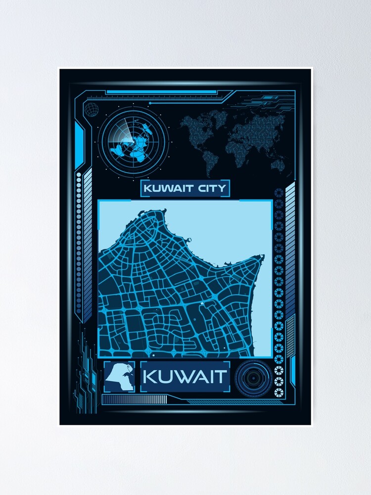 "KUWAIT CITY MAP KUWAIT" Poster for Sale by hatimelhag | Redbubble