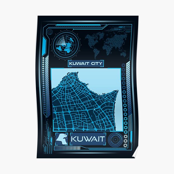 "KUWAIT CITY MAP KUWAIT" Poster for Sale by hatimelhag | Redbubble