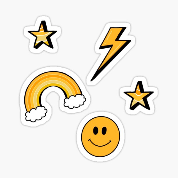 "Yellow aesthetic sticker pack" Sticker by macyrenner | Redbubble