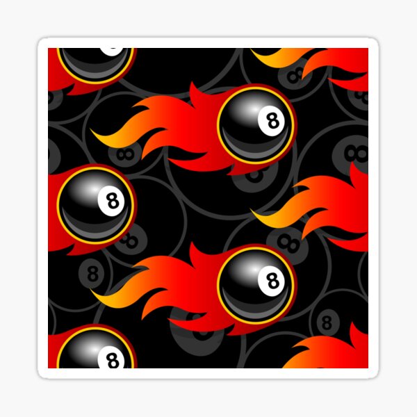 "Billiards Black 8 Ball 8-Ball Snooker Pocket Pool Cue Stick" Sticker ...