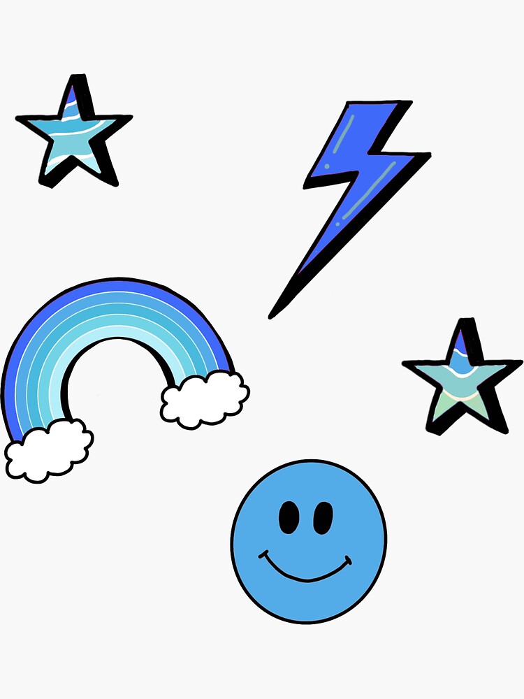 "Blue aesthetic sticker pack" Sticker for Sale by macyrenner | Redbubble