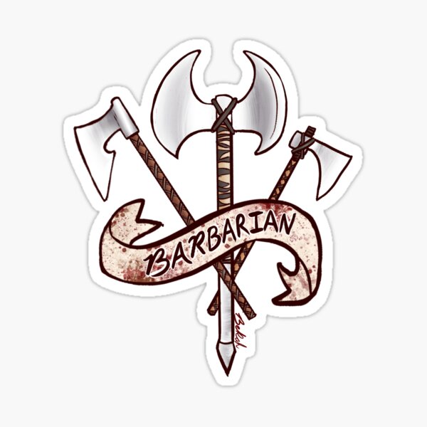 "Barbarian" Sticker for Sale by BekahBooArts | Redbubble