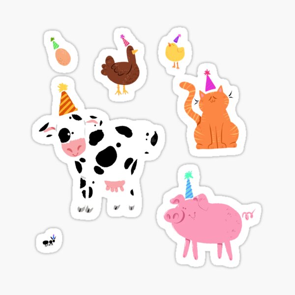 "party animals - sticker set" Sticker by mothmanatee | Redbubble