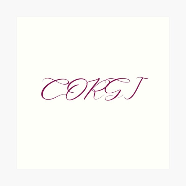 "Cursive Writing Corgi Dog Word" Art Print for Sale by Corgis-Rock ...