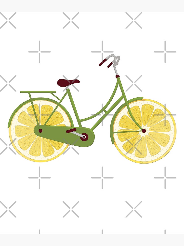"Cute Bicycle with lemon, bike lover gift idea " Poster by Faty-Za ...