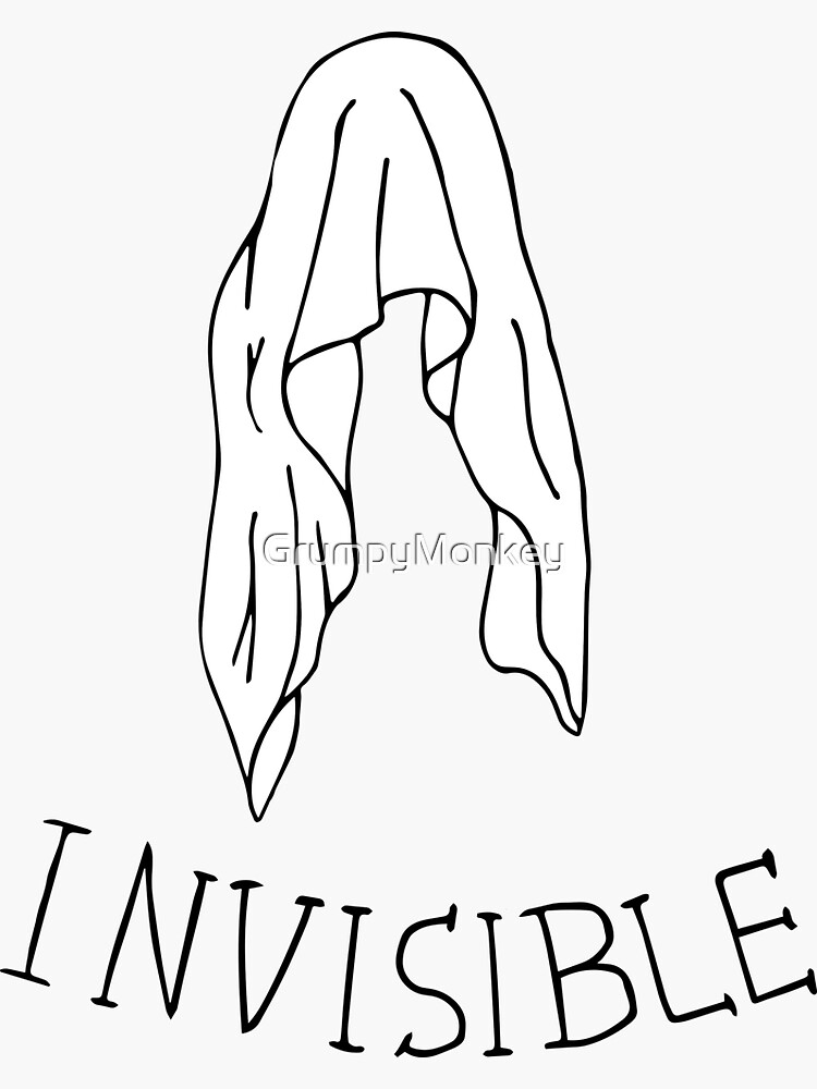 "invisible" Sticker for Sale by GrumpyMonkey | Redbubble