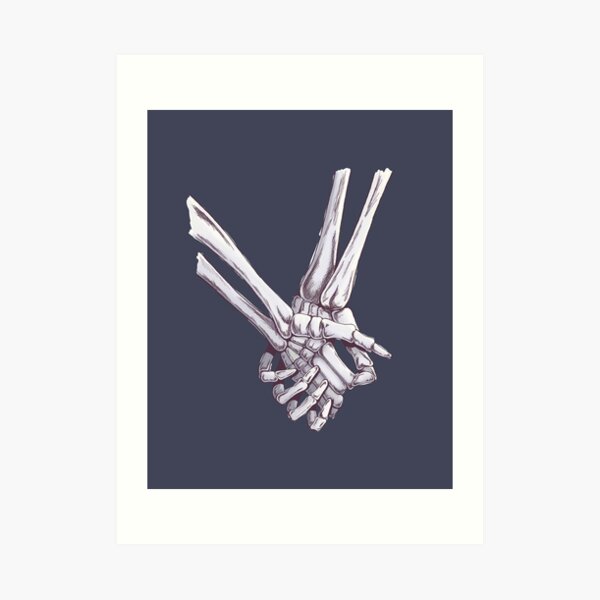 "Skeleton's Holding Hands" Art Print for Sale by PaintThatBell | Redbubble