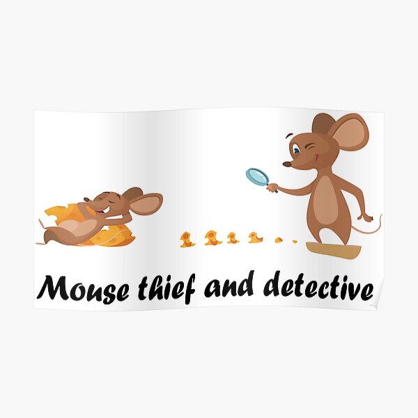 Póster «ladrón de ratones y detective, divertido, rata, dibujos ...