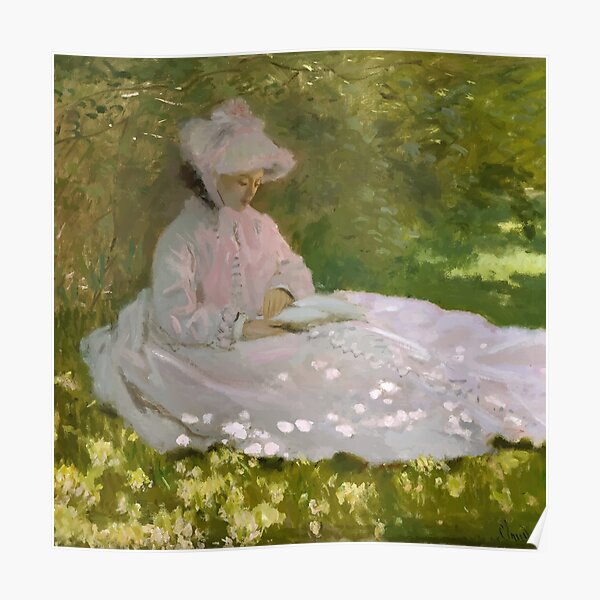 "Claude Monet - A Woman Reading 1872 All Over Print" Poster for Sale by ...