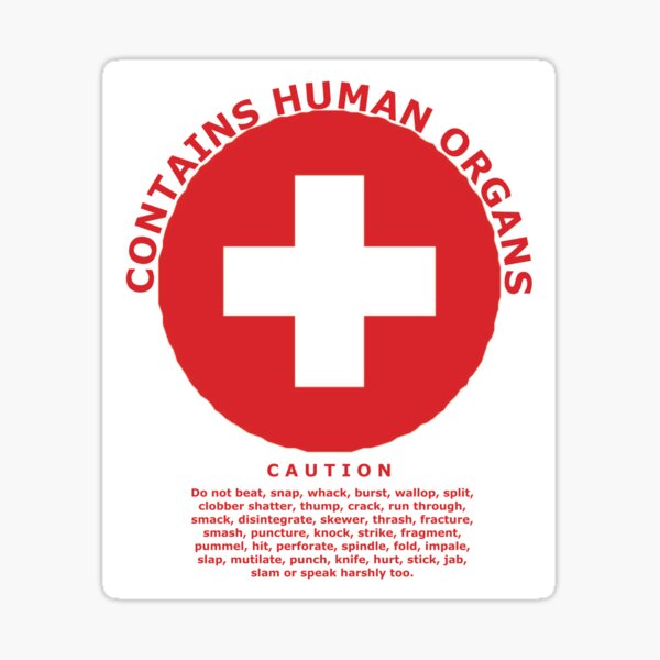 "Human Organs Transport" Sticker by RelicsOfTheDay | Redbubble