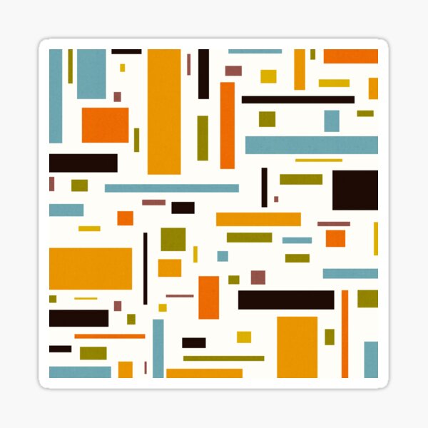 "Blocks Colors Retro 70s Mid Century" Sticker for Sale by trajeado14 ...