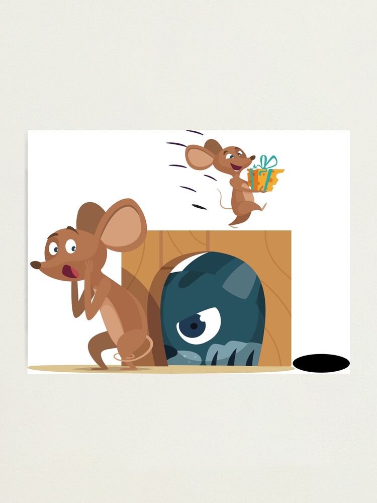 "The mouse is reckless and the mouse is afraid, cartoon, cute, love ...