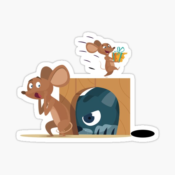 "The mouse is reckless and the mouse is afraid, cartoon, cute, love ...
