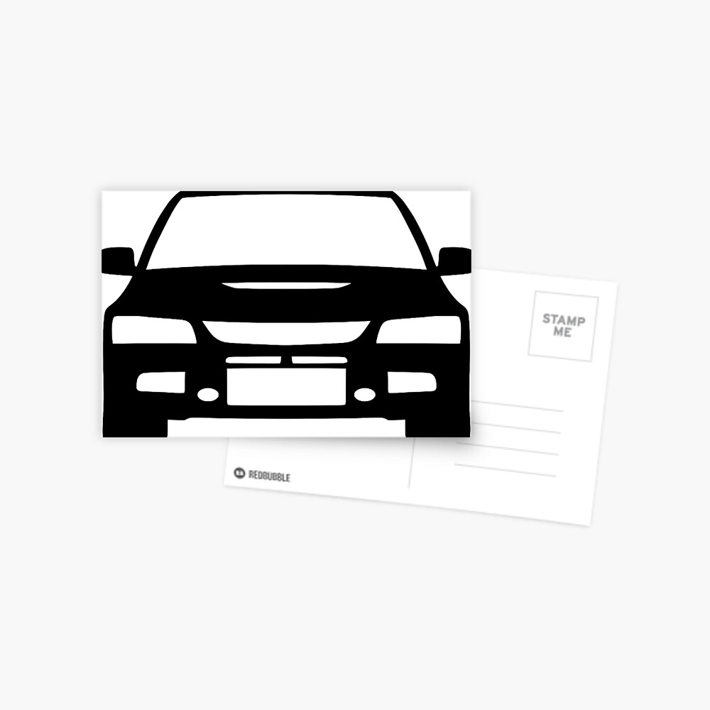 "Mitsubishi Lancer EVO IX Black Sticker" Postcard by EdimDesign | Redbubble