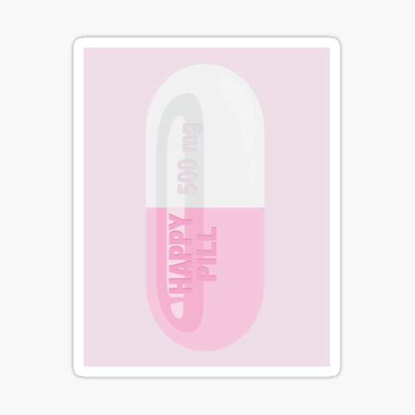 "Take a “Happy Pill”" Sticker for Sale by amandahutchison | Redbubble