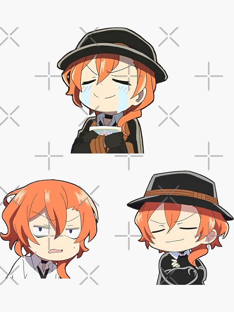 Pegatina «Chuuya Nakahara Bungo stray dogs WAN!» de akulikestea | Redbubble