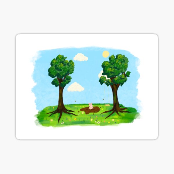 "Pig in a mud puddle" Sticker for Sale by sweetriverart | Redbubble