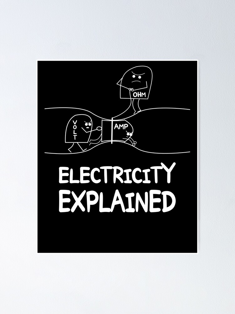 "Electricity explained electronics engineer electrician" Poster by phys ...