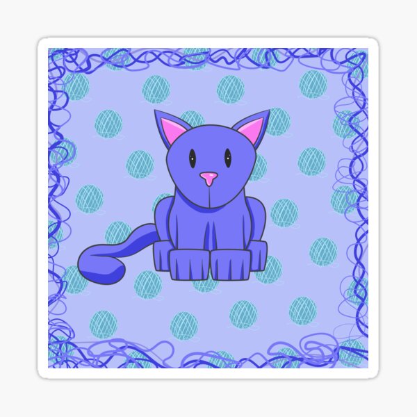 "Cute Purple Cat" Sticker by jessicaksch | Redbubble