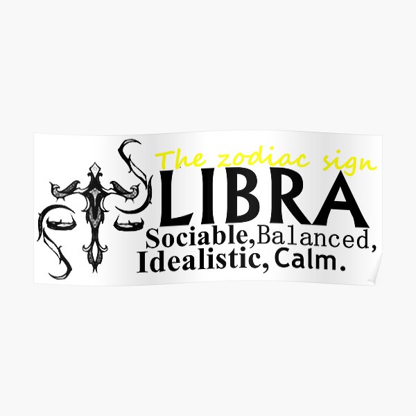 Póster «El signo del zodiaco Libra la balanza con frases descriptivas ...
