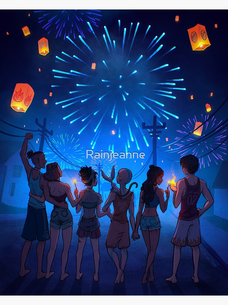 "Team Avatar watching the fireworks" Poster by Rainjeanne | Redbubble