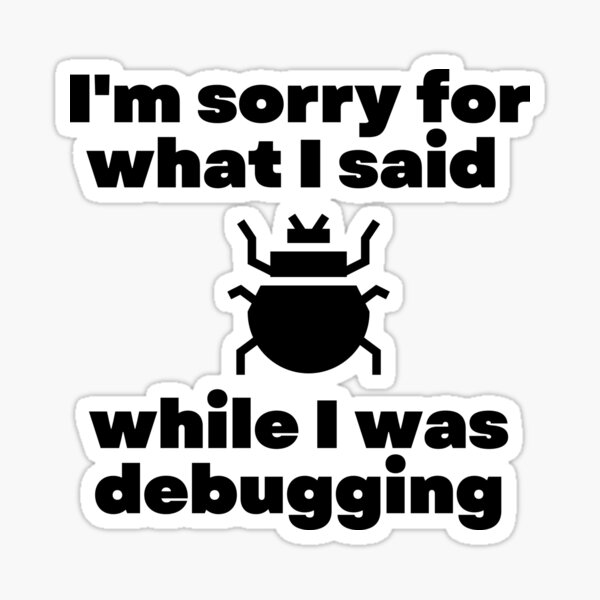 "I'm sorry for what i said while i was debugging | debug error bug ...