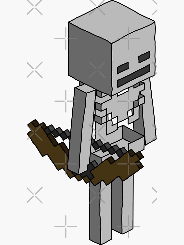 "Minecraft Skeleton" Sticker by Adzyy | Redbubble