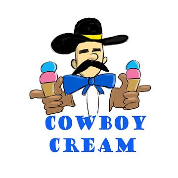 "Cowboy Ice Cream" Sticker for Sale by Thegreatnerd | Redbubble