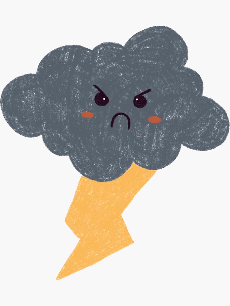 "Mr. Grumpy Cloud" Sticker by TheRedKnotShop | Redbubble