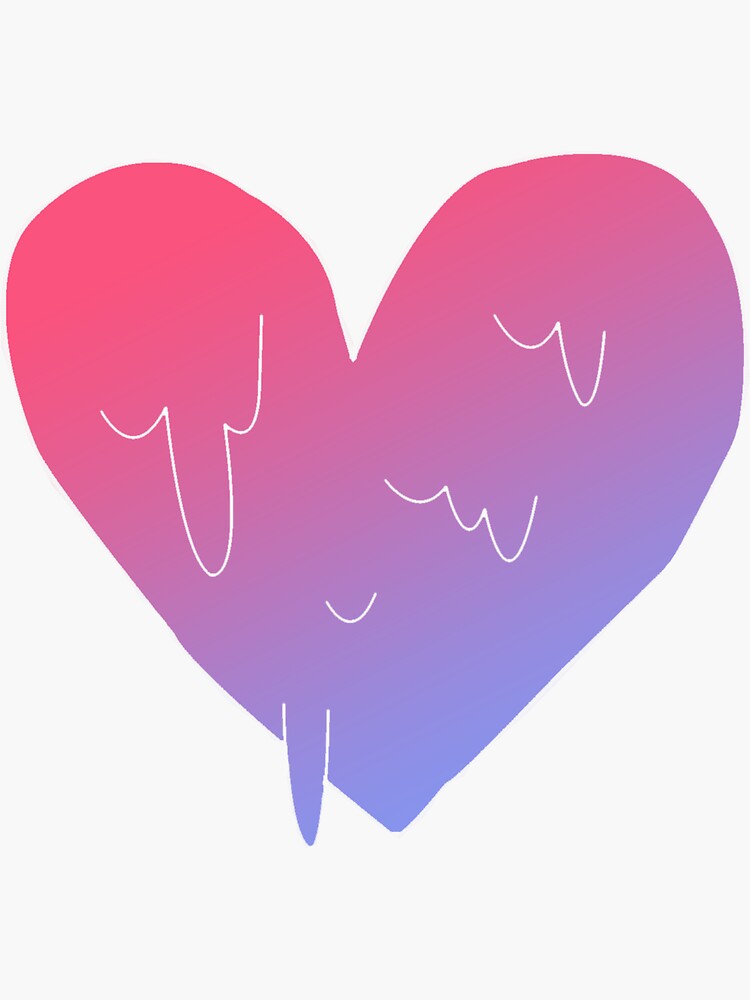 "Tumblr Hand Drawn Dripping Gradient Heart" Sticker for Sale by ...