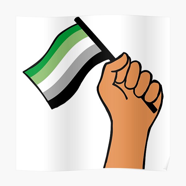 "aromantic pride flag hand" Poster for Sale by BThingies | Redbubble