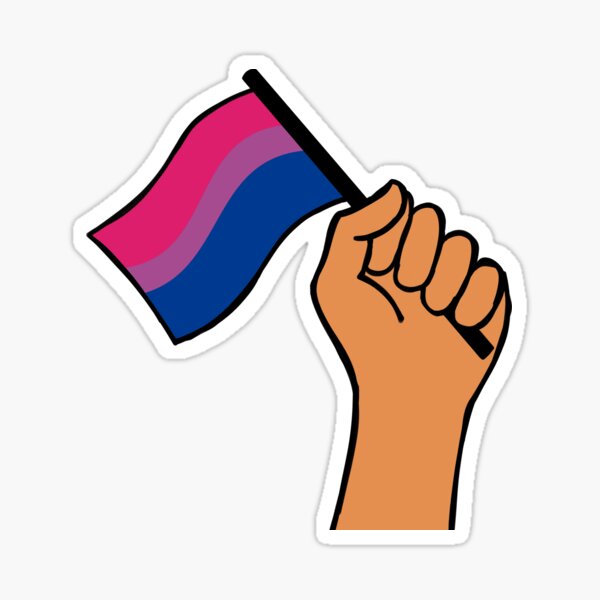"bisexual pride flag hand" Sticker by BThingies | Redbubble