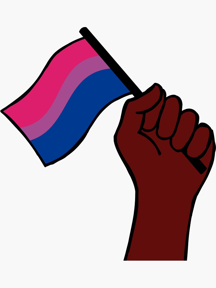 "bisexual pride flag hand" Sticker for Sale by BThingies | Redbubble