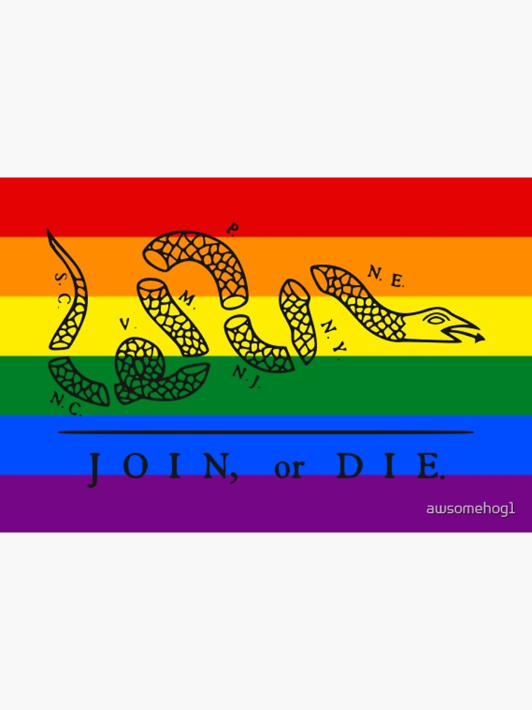 "JOIN OR DIE pride flag" Poster for Sale by awsomehog1 | Redbubble