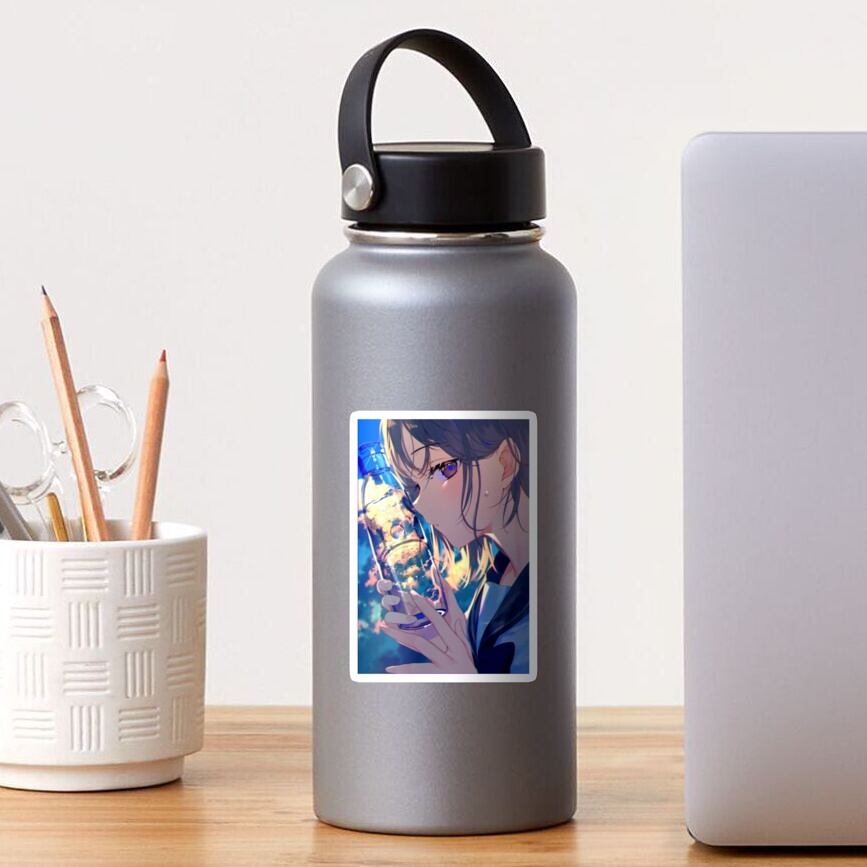 "Stay Hydrated || Anime girl " Sticker for Sale by AszaAri | Redbubble